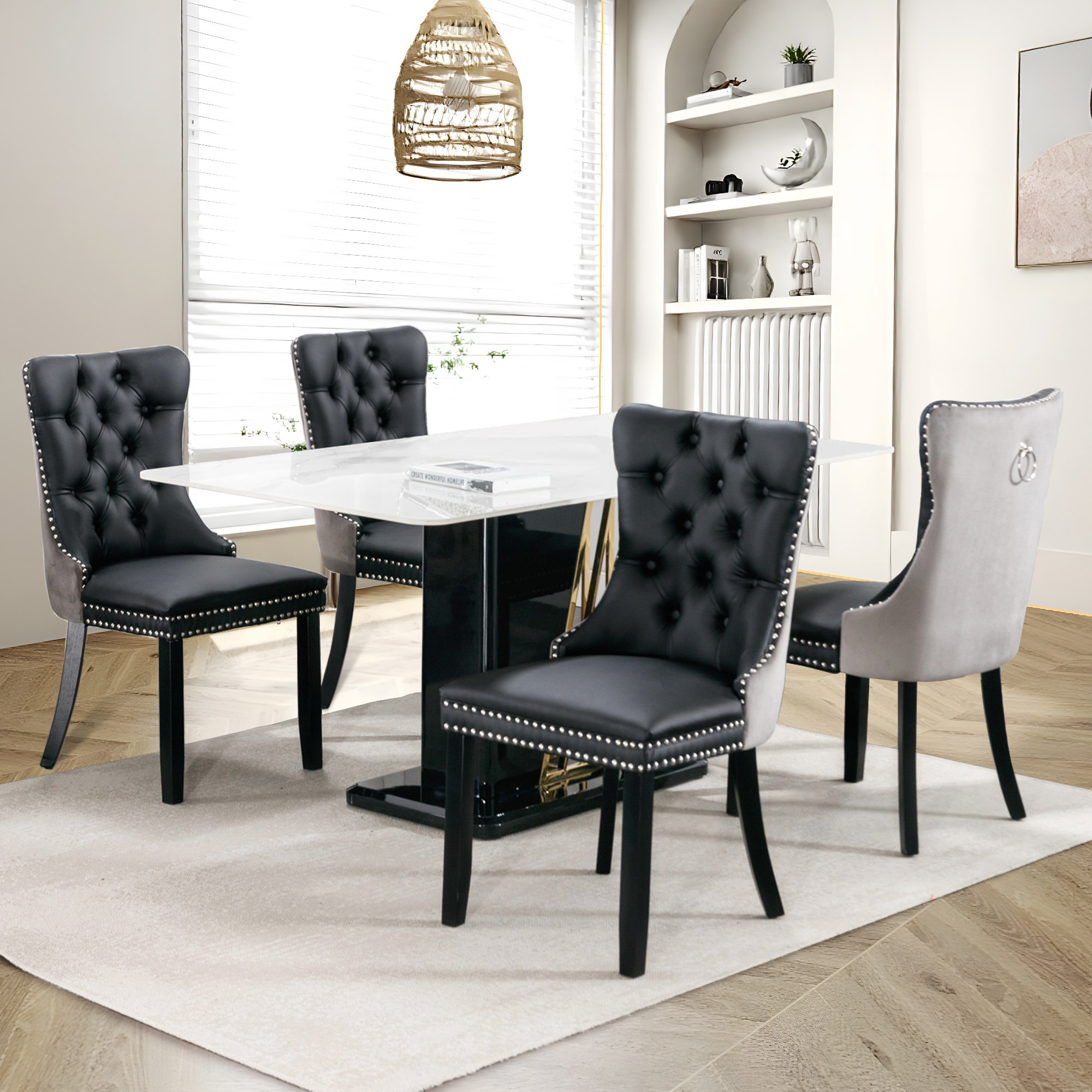 Rosdorf Park Kinh Tufted Upholstered Back Patchwork Parsons Chair | Wayfair