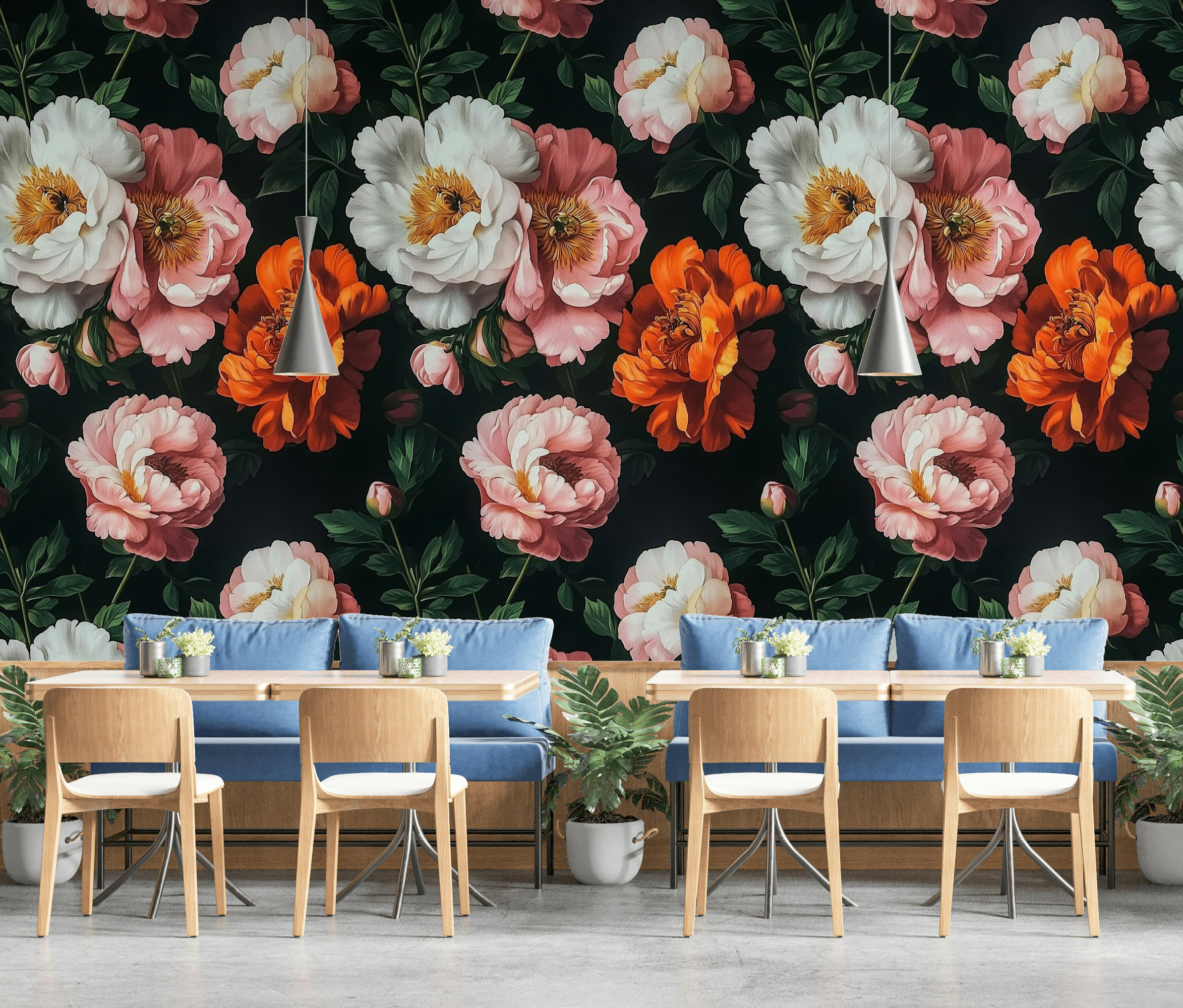 World Menagerie Elegant Blooms A Dance of Vibrant Florals Removable ...