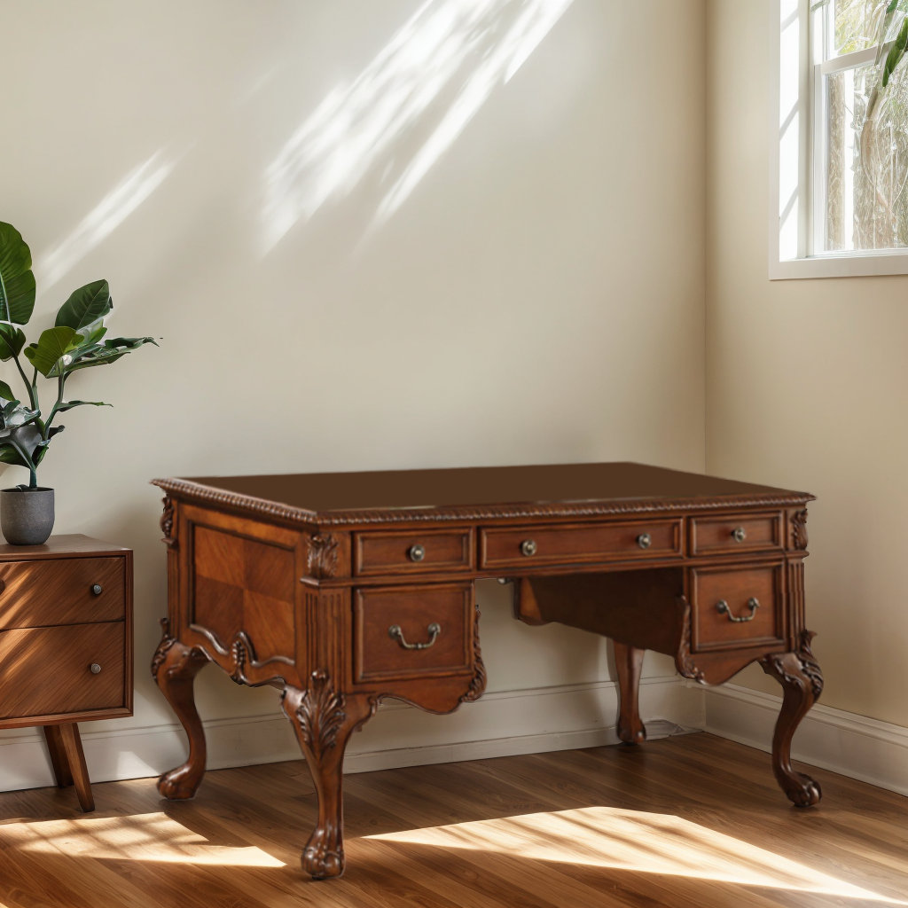 EliteFurnishings Brown Rectangular Solid Wood desks - Wayfair Canada