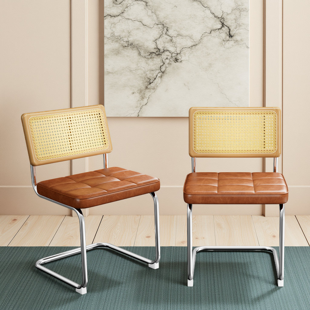 Bay Isle Home™ Mid-Century Modern Rattan Dining Chairs (Set of 2 ...