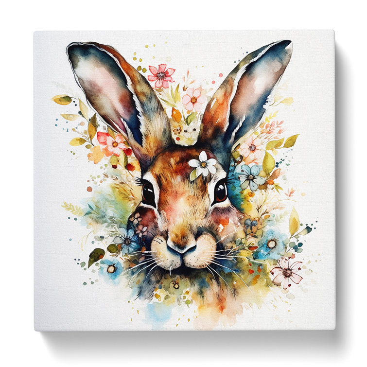 Brambly Cottage Hare Floral Art - No Frame Art Prints | Wayfair.co.uk
