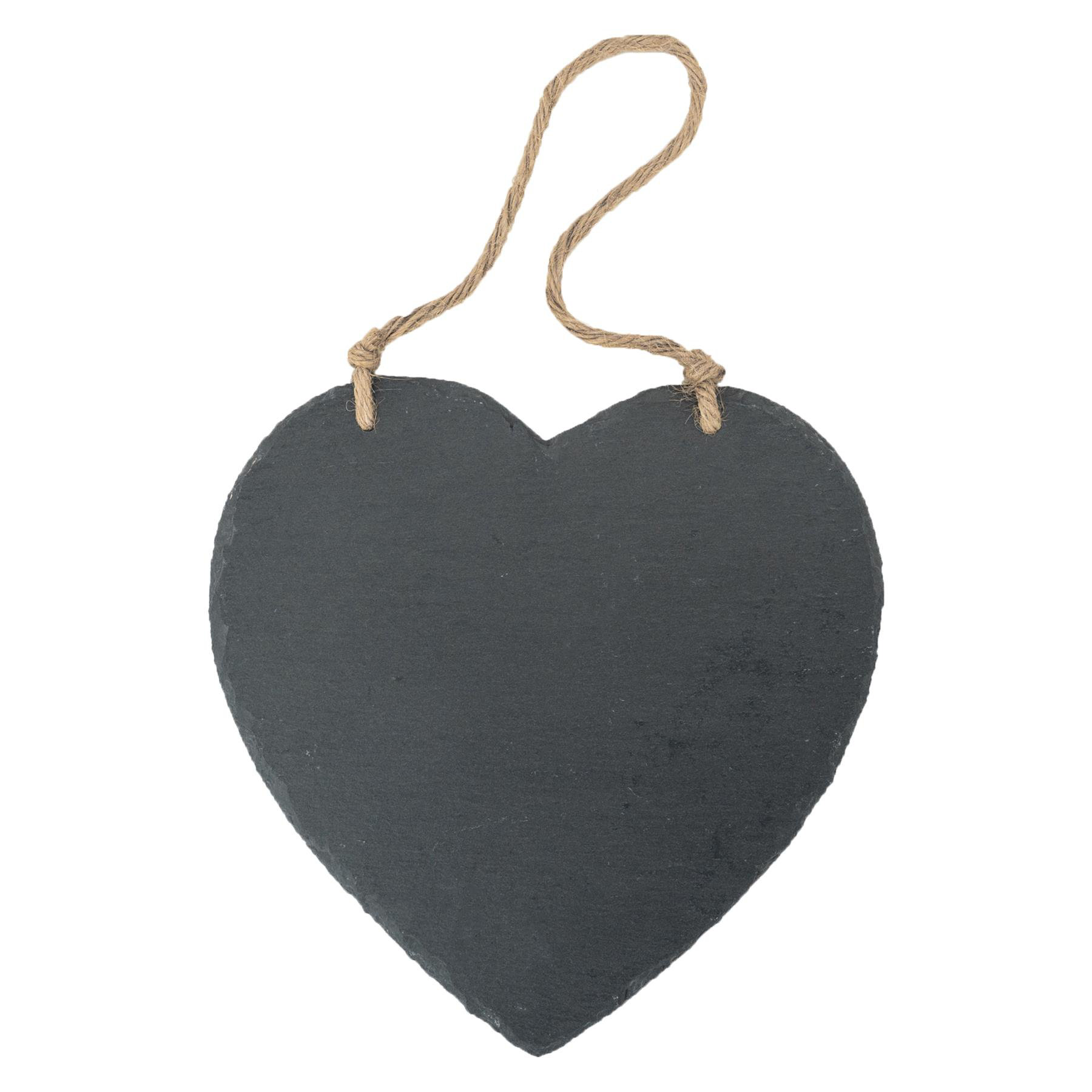 Nicola Spring - Natural Slate Heart Hanging Notice Board - 24.5 x 24 ...
