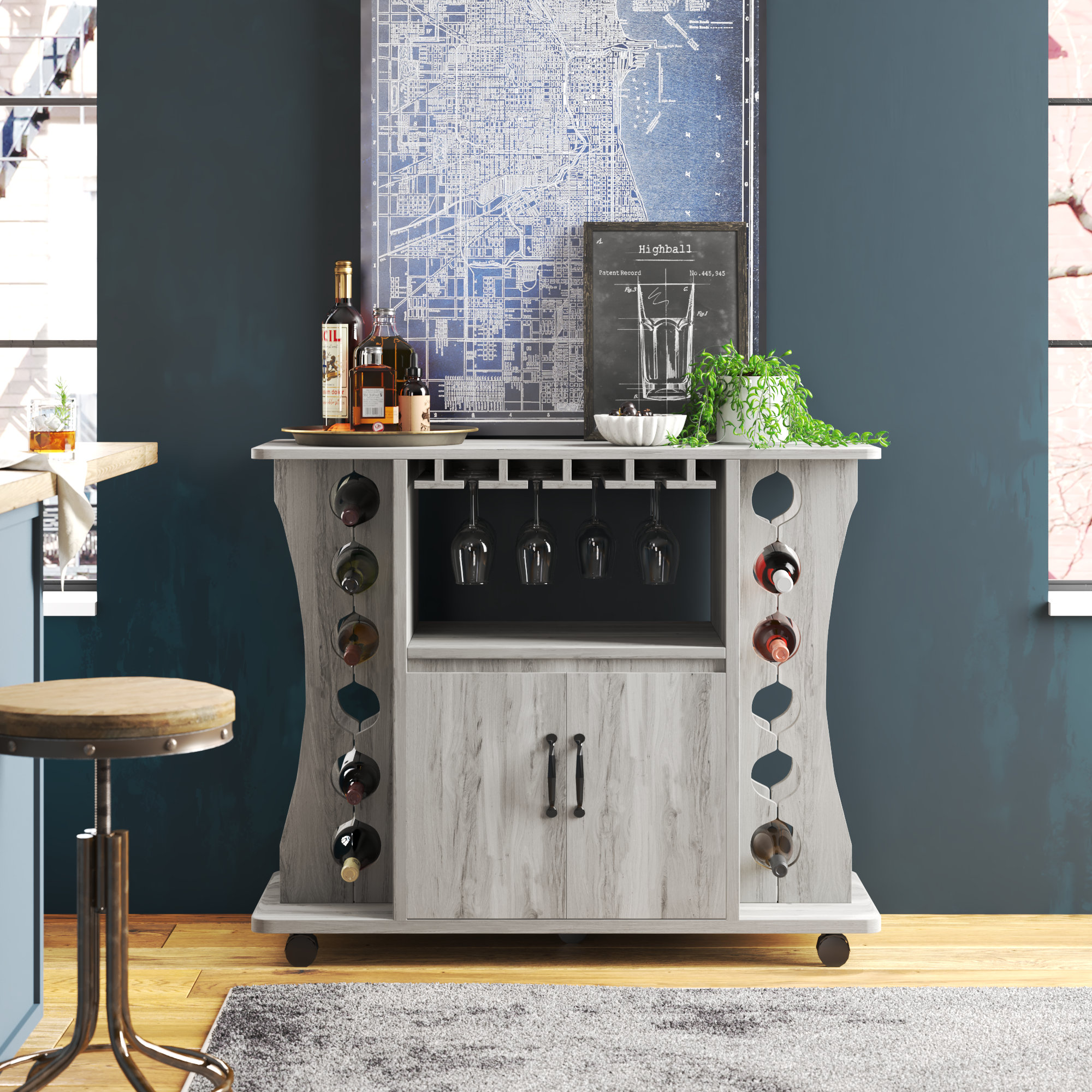 Steelside™ Jai Bar with Wine Storage & Reviews - Wayfair Canada