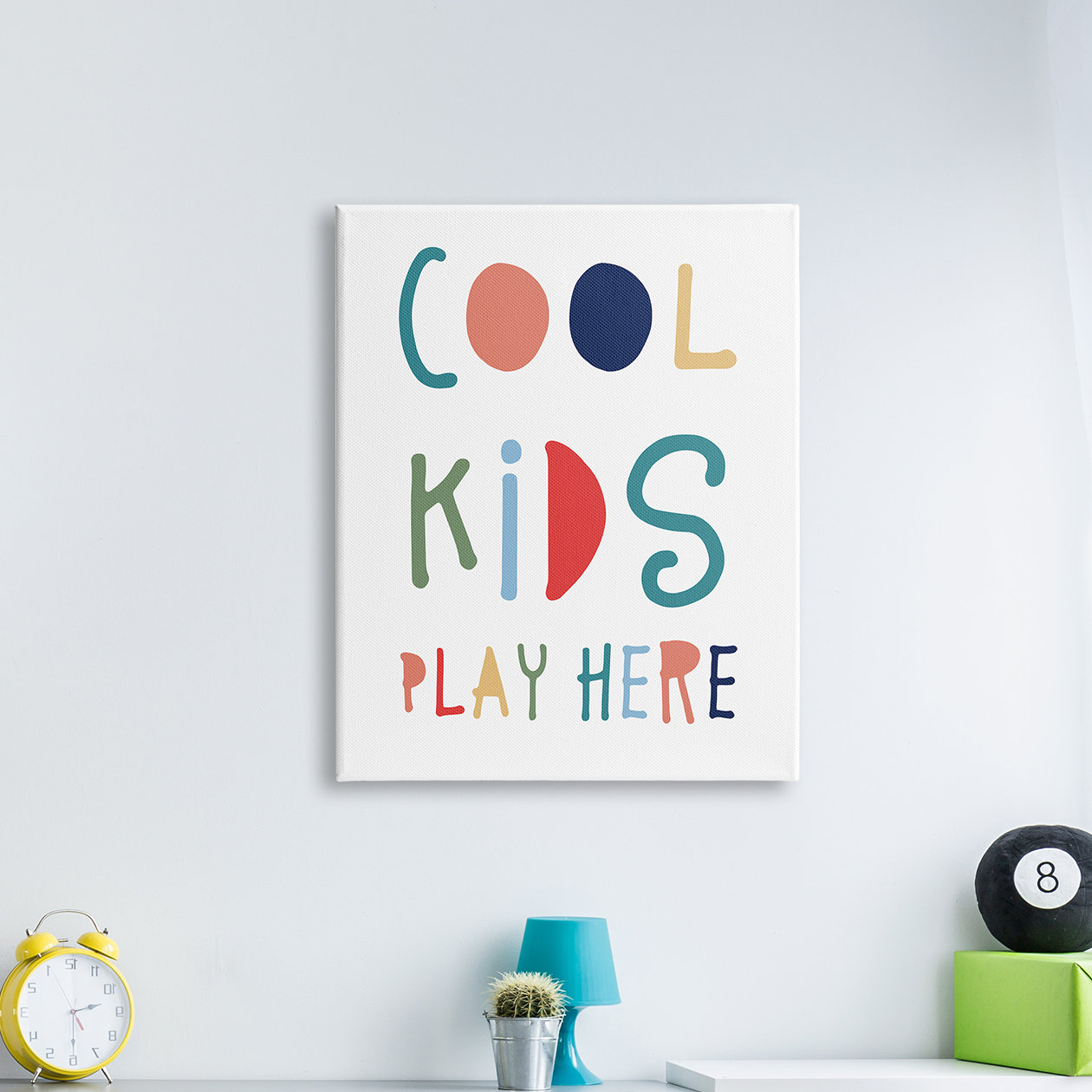 Stupell Industries Cool Kids Play Here Sign Playful Block Framed by ...
