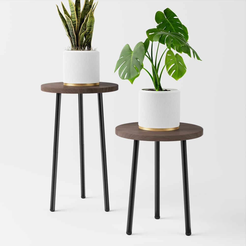 17 Stories Plant Stand Indoor Tall: Corner Wood Plant Stand 2 Pack Mid ...