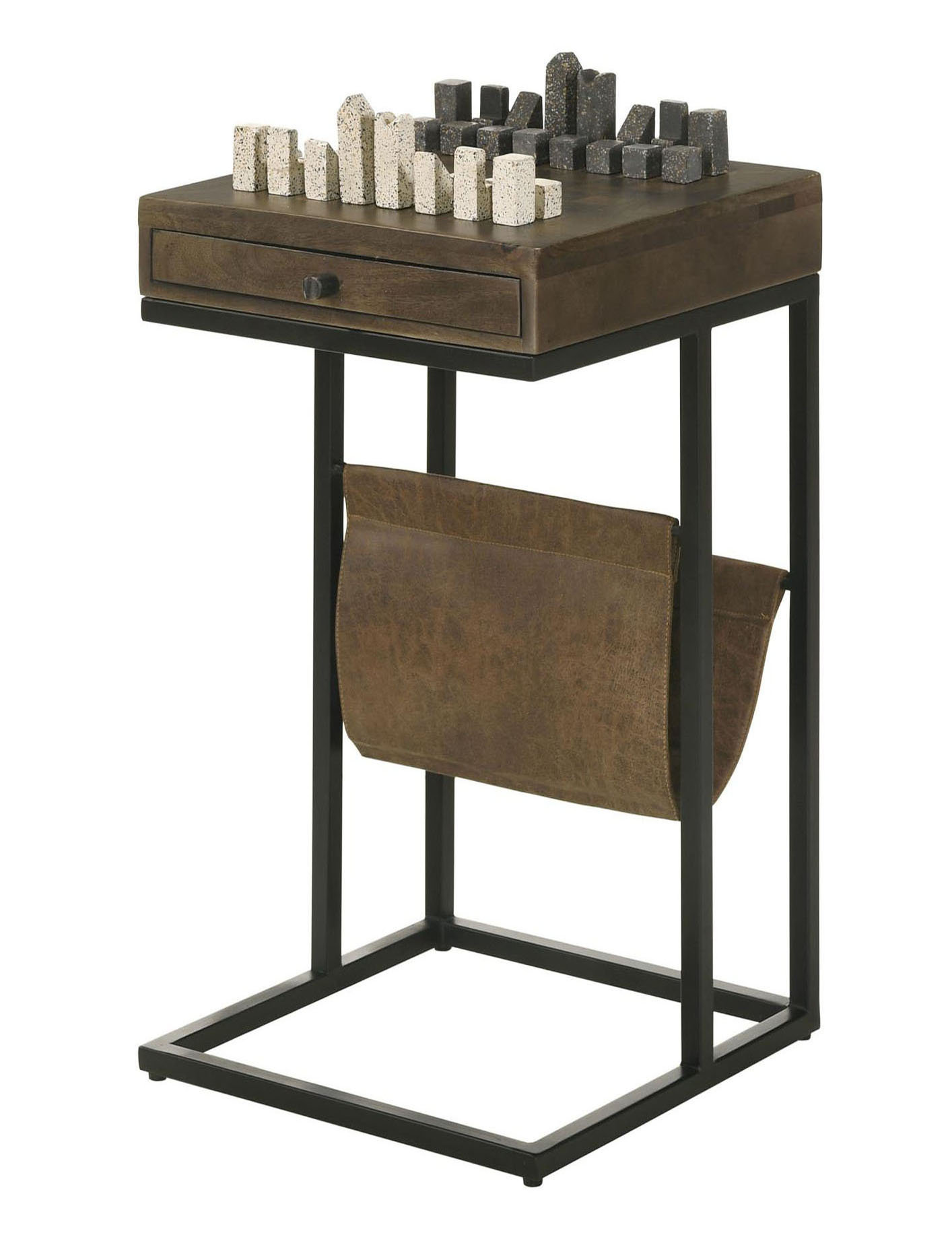 17 Stories Paitynn Tobacco and Black 1-Drawer Side Table - Wayfair Canada