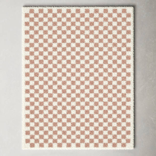 Walker Checkered Sage/Cream Shag Area Rug & Reviews | AllModern