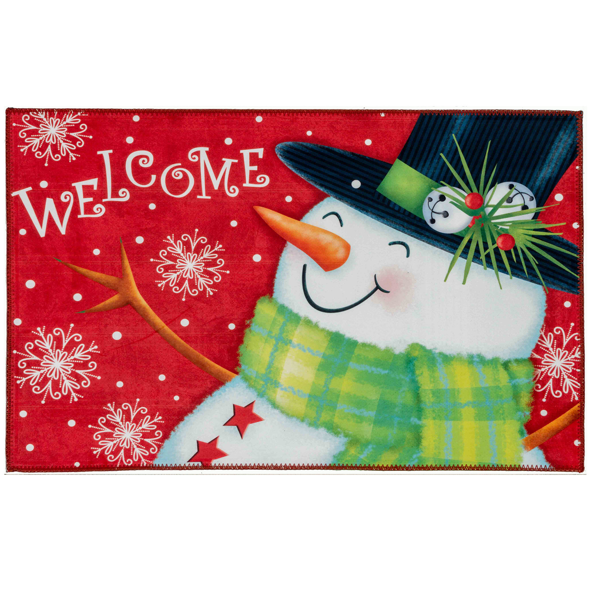 The Holiday Aisle® Camariah Welcoming Snowman Kitchen Mat | Wayfair