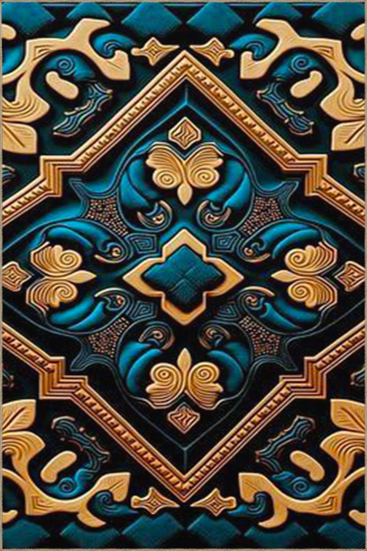 Hokku Designs Tile Pattern Woven Base and Washable Area Rug | Wayfair