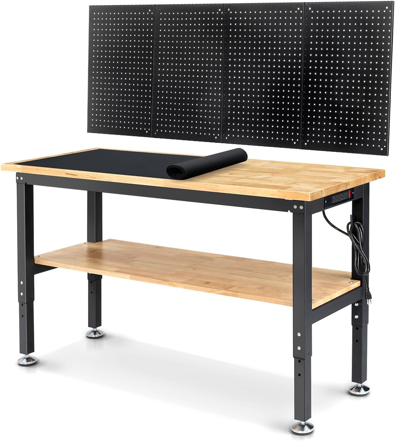 WFX Utility™ Solid Wood Top Height-Adjustable Workbench | Wayfair