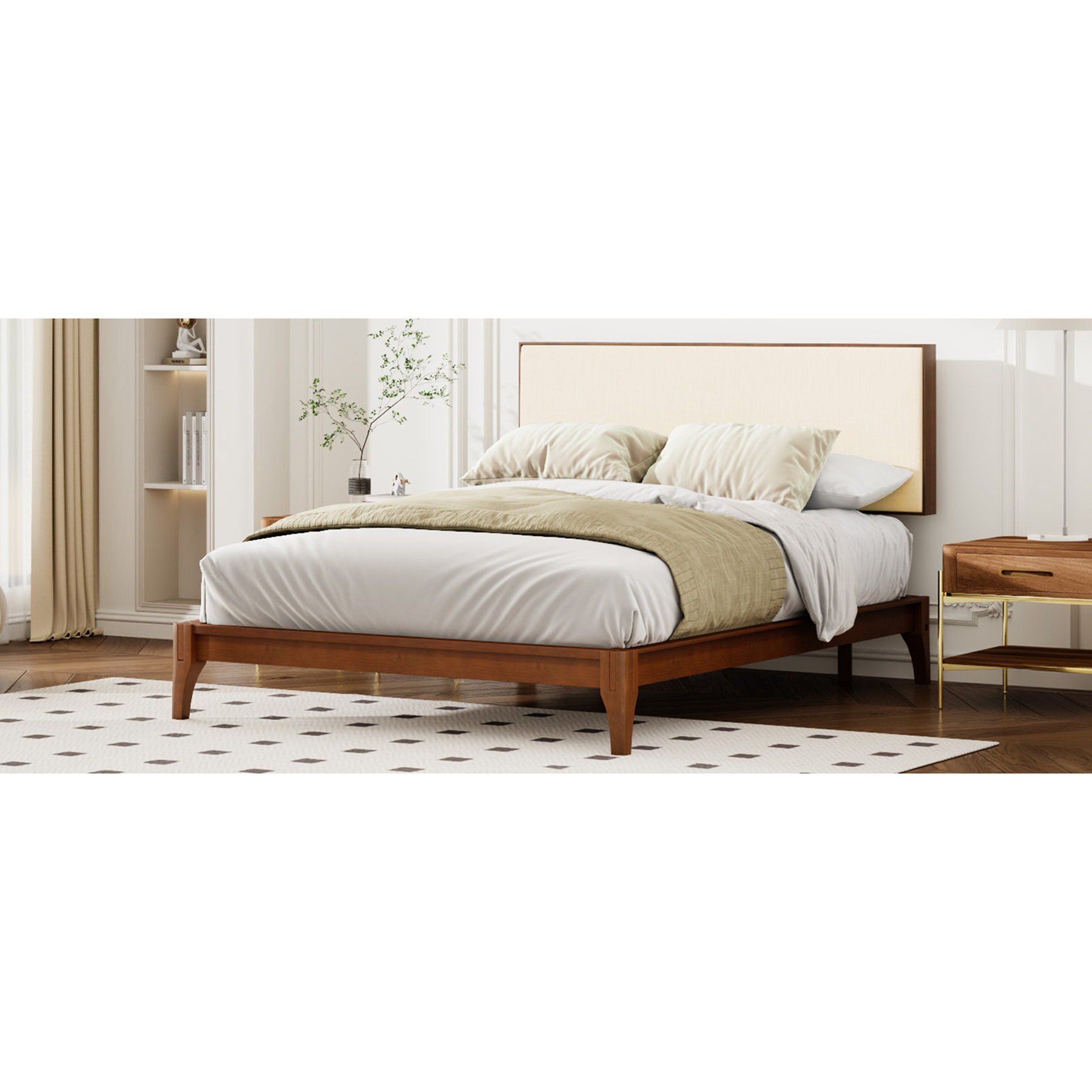 Corrigan Studio Solid Dry Bamboo Wood 12 Inch Platform Bed - Wayfair Canada