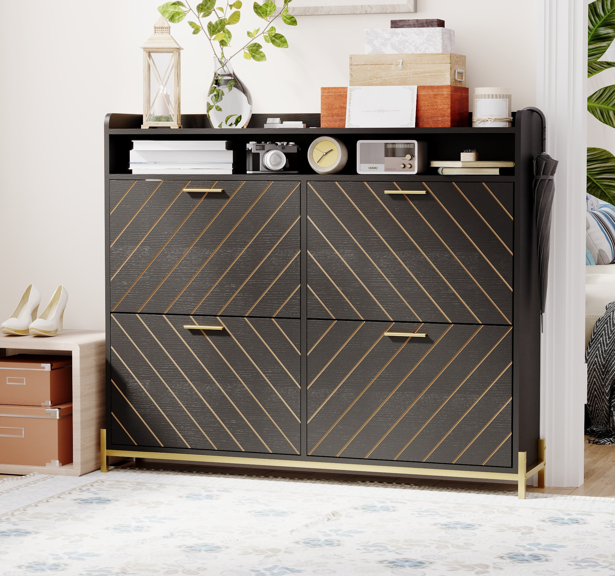 Loon Peak® shoe cabinet/shoe rack cabinet/shoe rack organizer cabinet ...