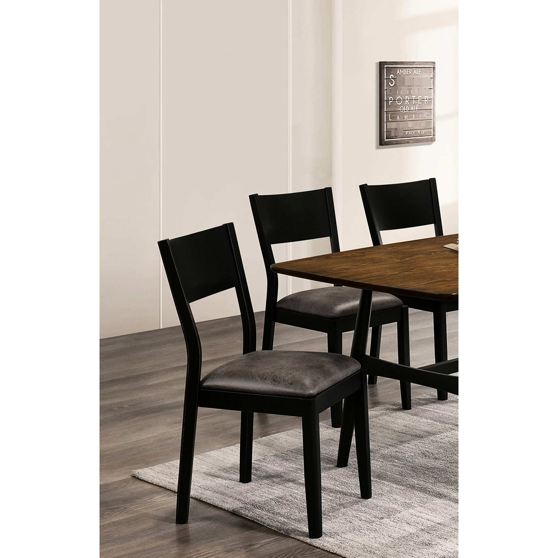 Red Barrel Studio® Of 2 Mid-Century Modern Dining Chairs, Black/Gray ...