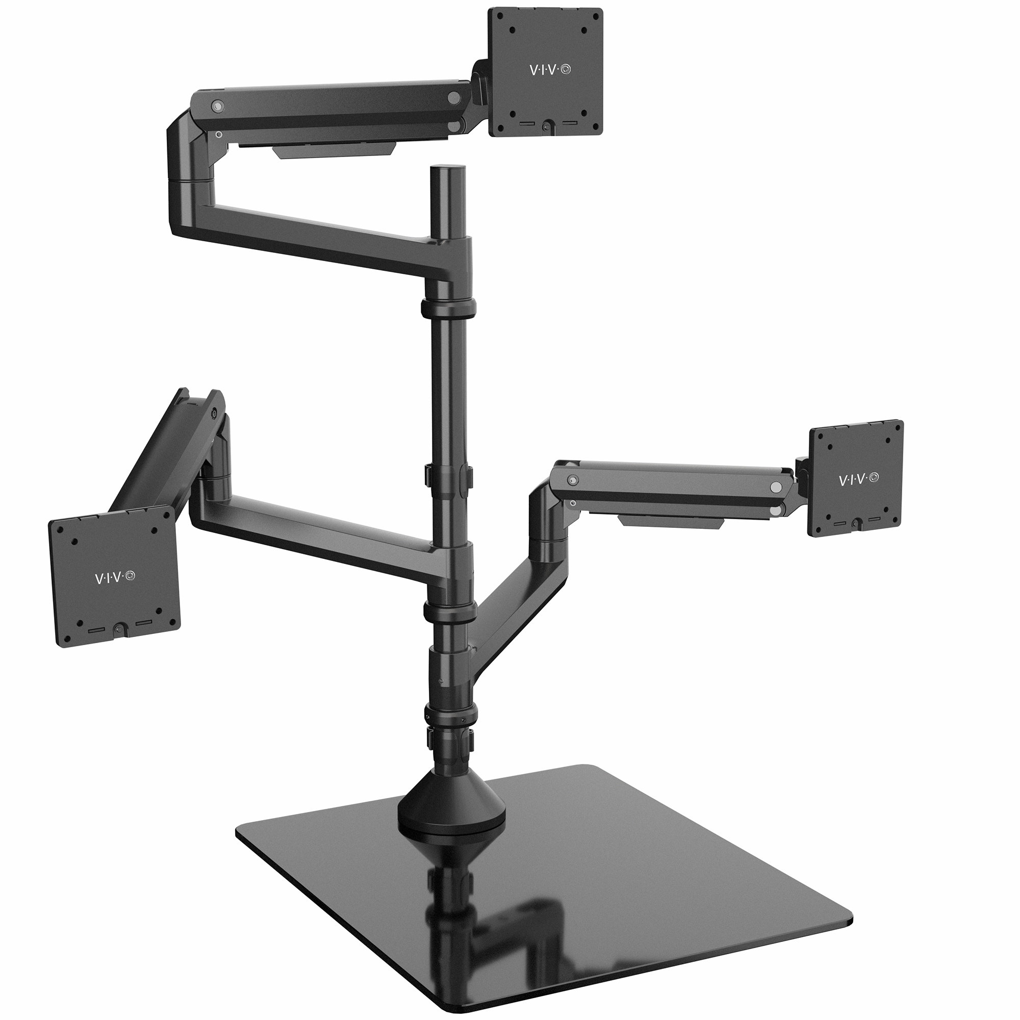 VIVO Pneumatic Triple Ultrawide Monitor Desk Stand, Up to 49 inch ...