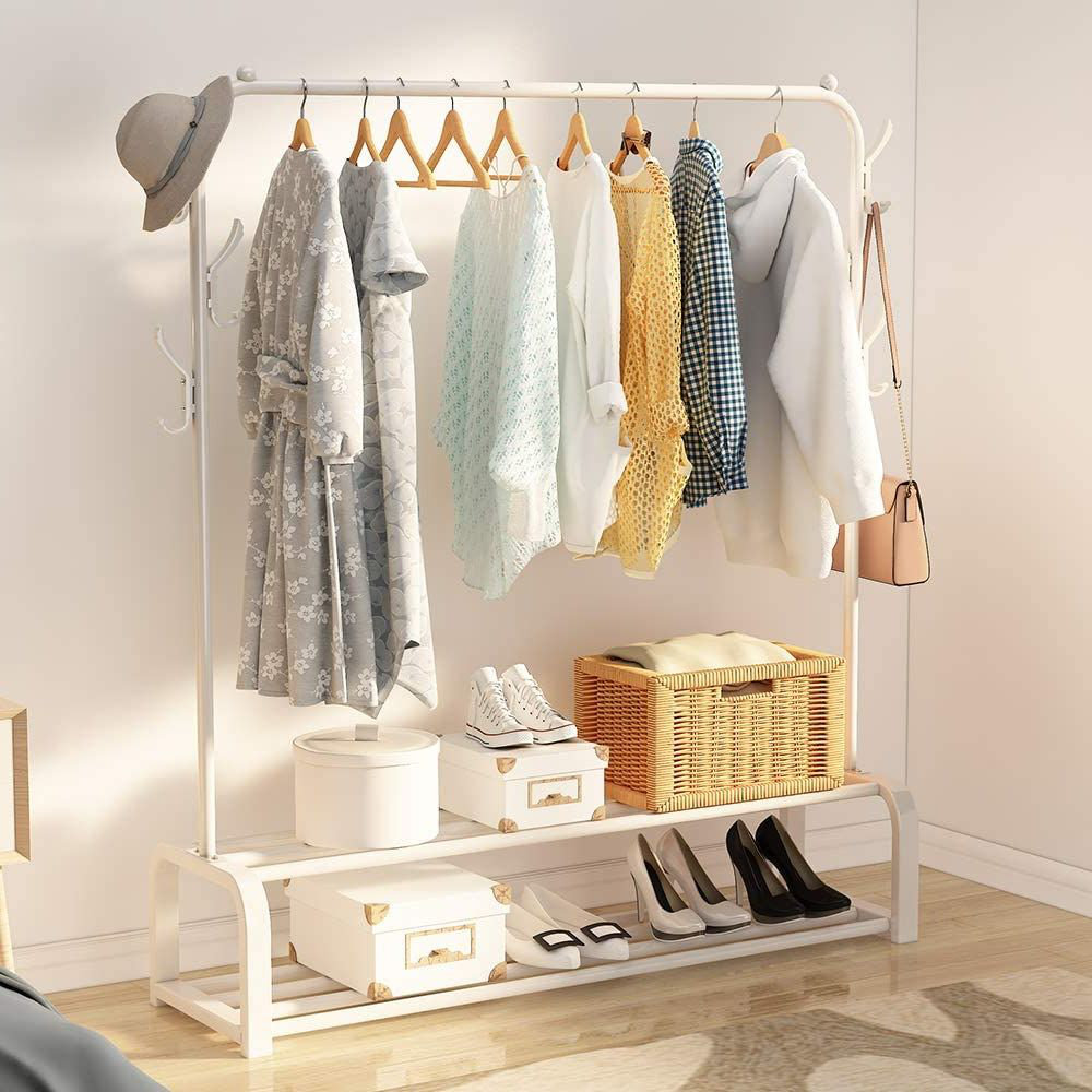 Rebrilliant Hanger Freestanding Hanger With Top Bar, Lower Storage And ...