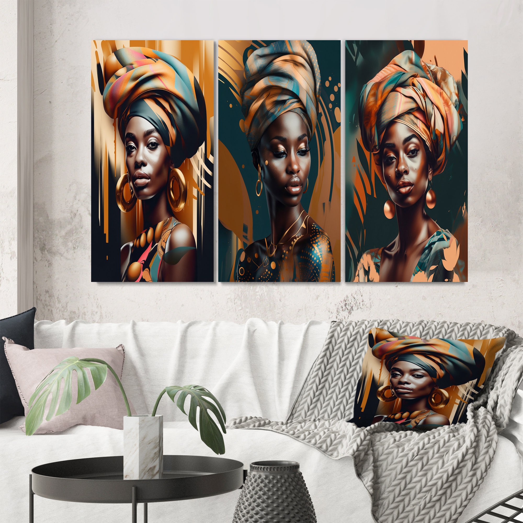 Red Barrel Studio® " African Chromatic Woman " 3 - Pieces on Canvas ...