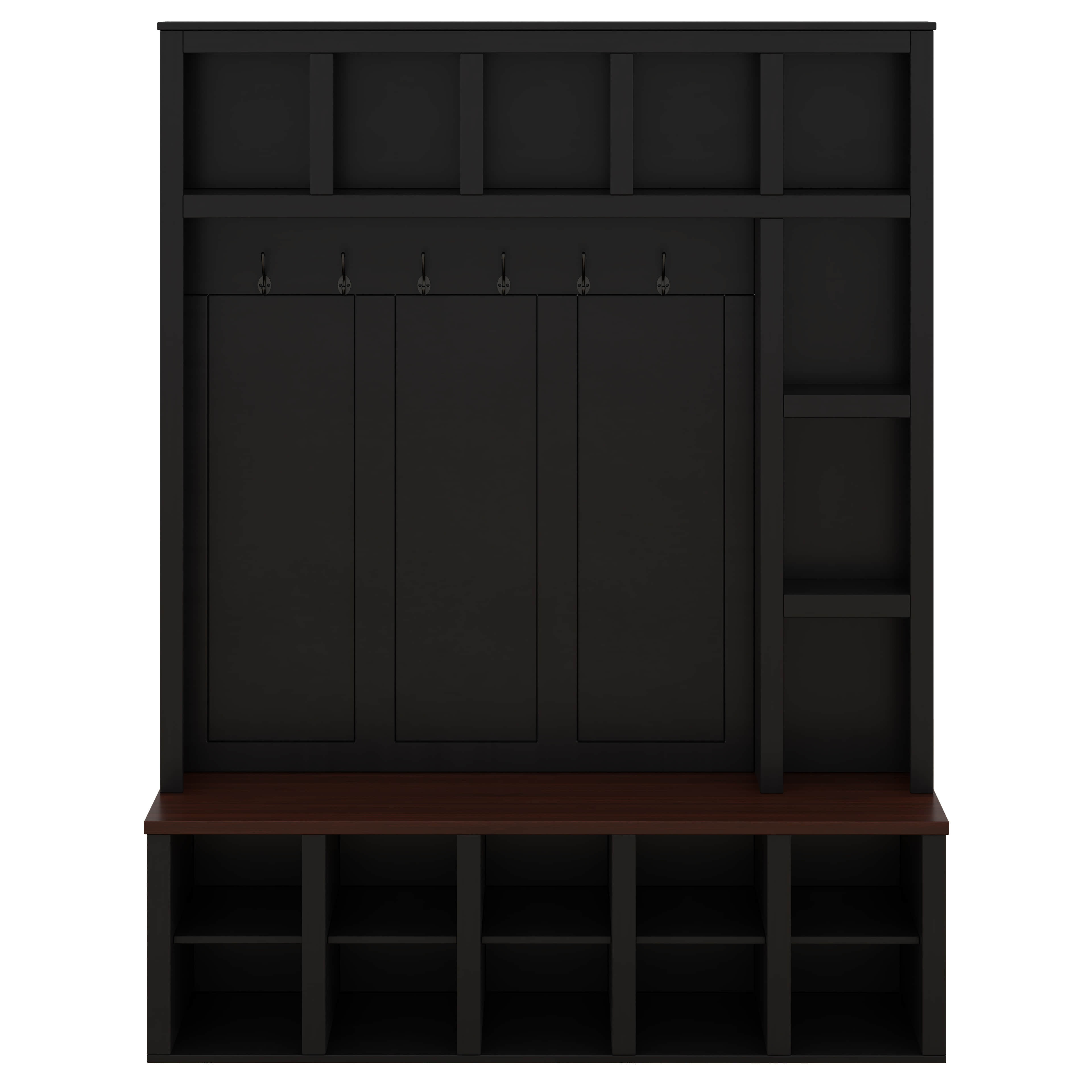 Red Barrel Studio® Farmhouse Entryway Bench With Coat Rack, Hall Tree ...