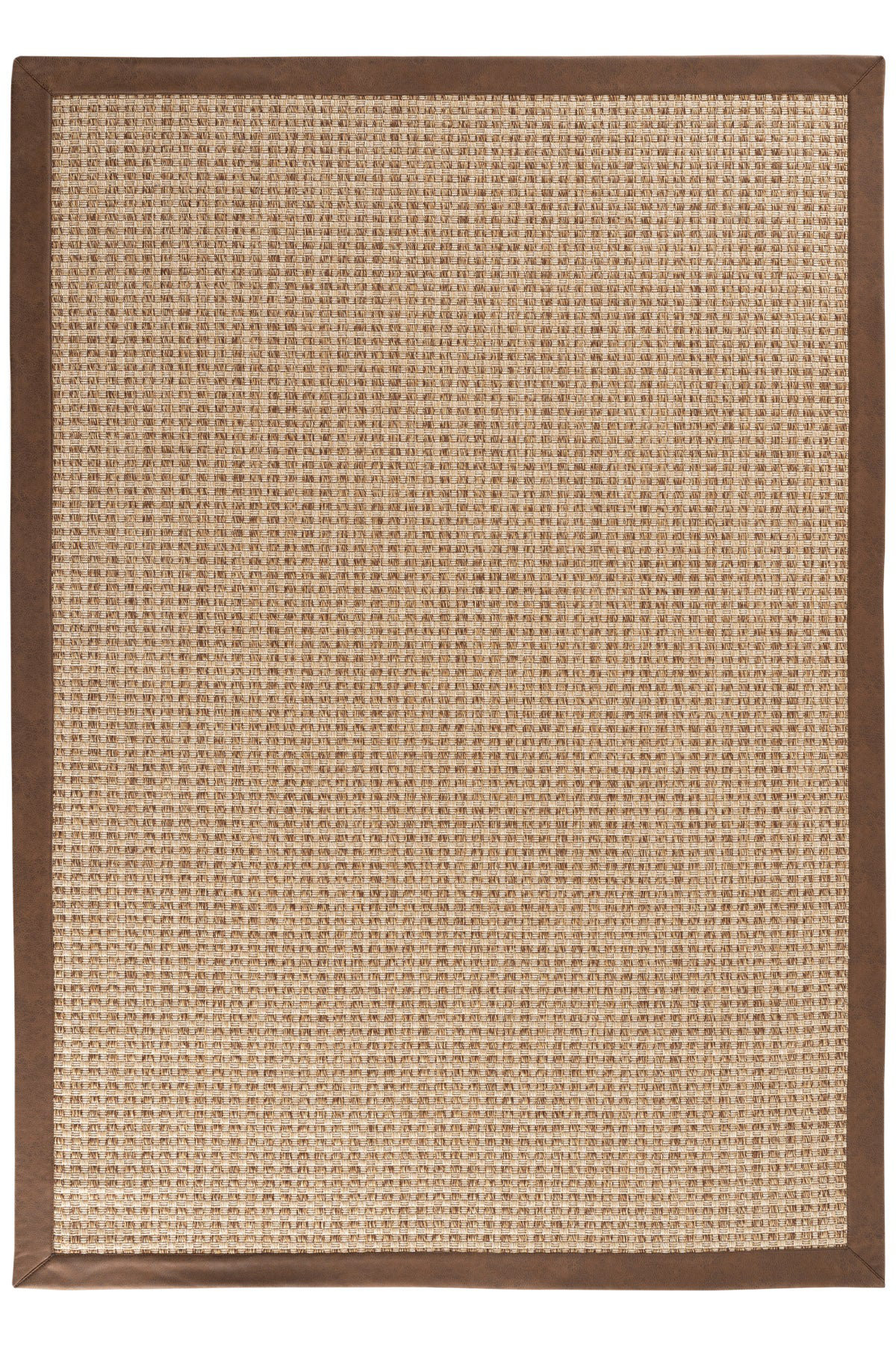Gracie Oaks Milano Brown Wicker Textured Cut Pile Rug with Border ...