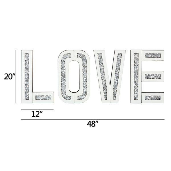 Everly Quinn Elvert 4 Piece Handmade Mirror Letters Wall Décor Set ...