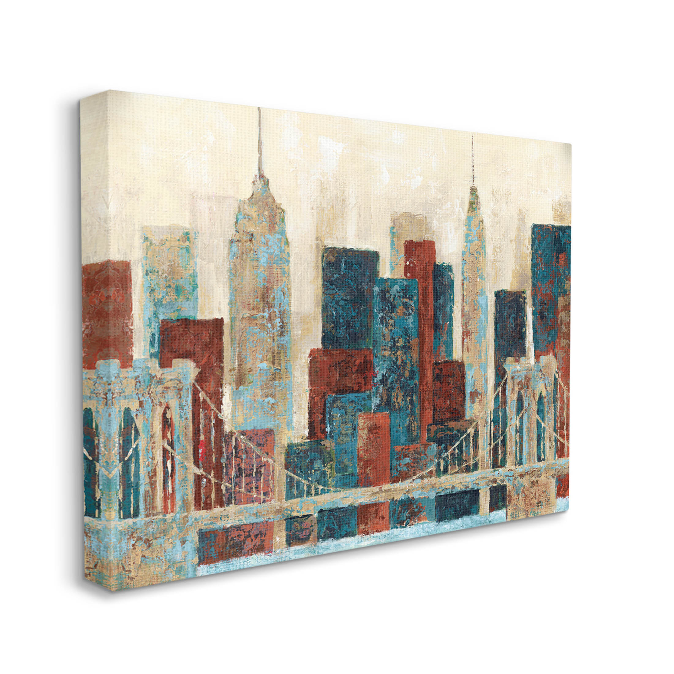 Stupell Industries Urban City Bridge Architecture Canvas Wall Art By ...