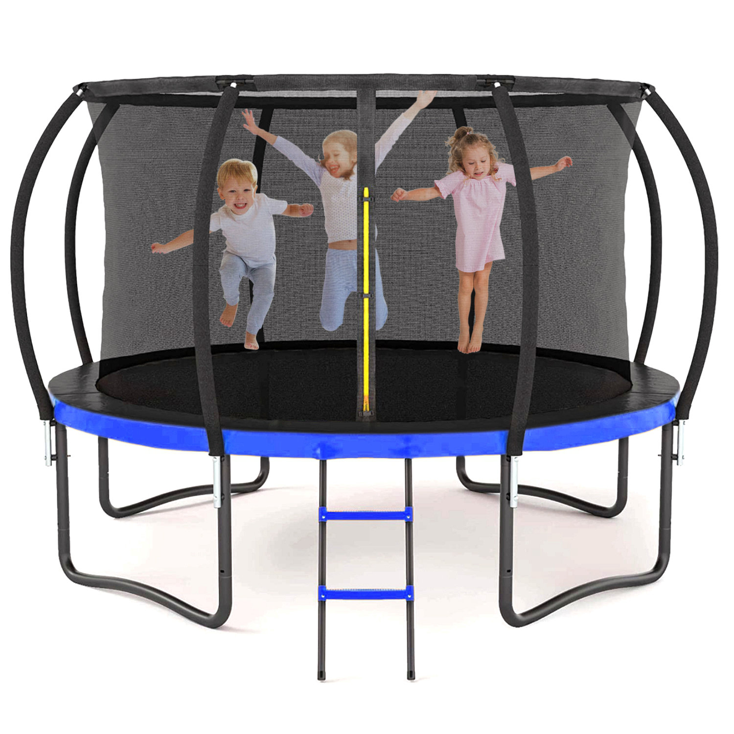 SHANRUGUOJI Outdoor Big Trampoline Inner Safety Enclosure Net, Ladder ...