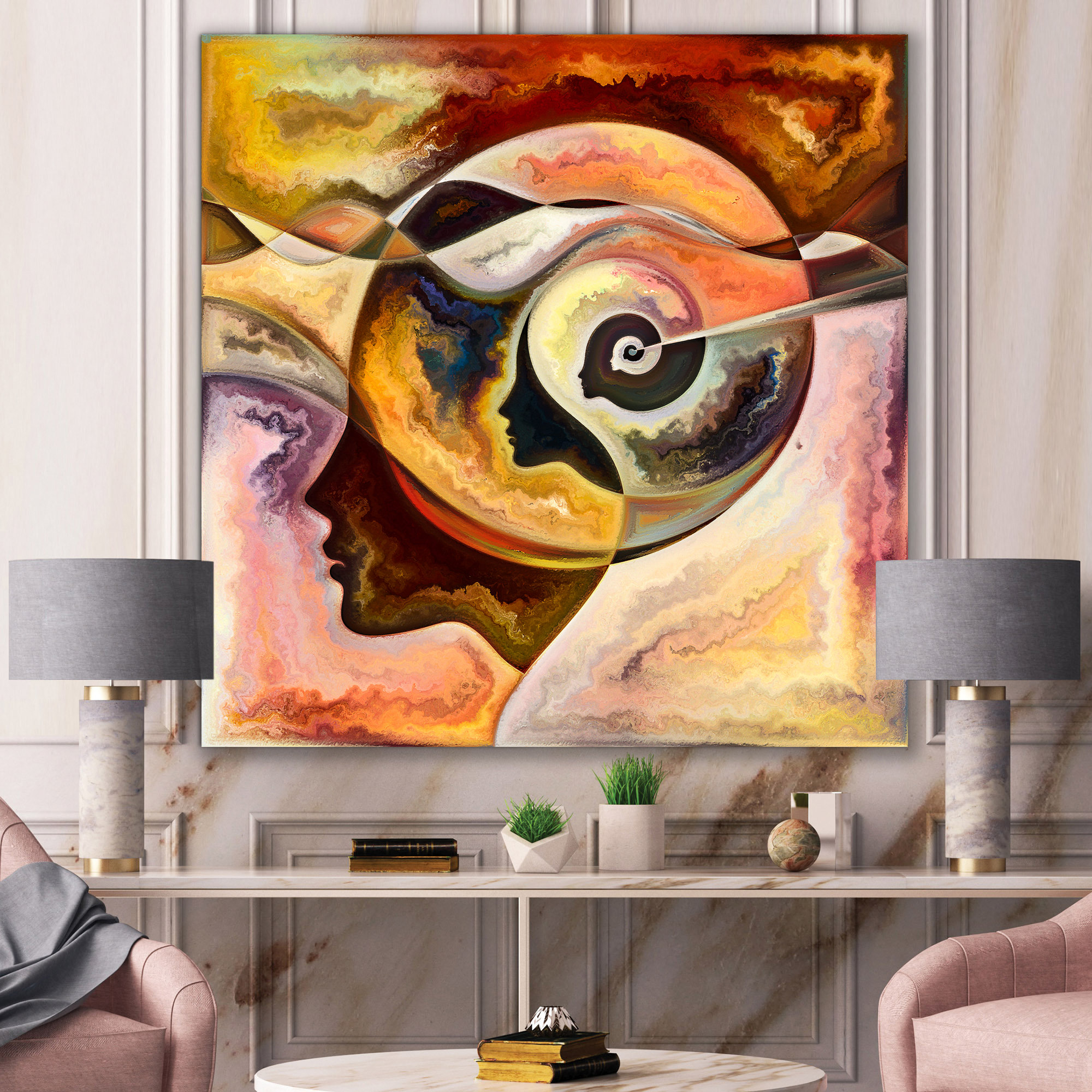 East Urban Home Graphic Composition of Human Inner Silhouettes ...