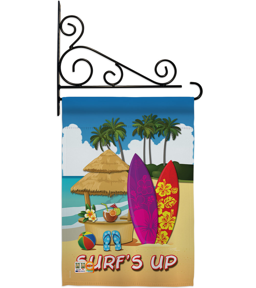 Breeze Decor Surf's up Hut 2-Sided Polyester 19 x 13 in. Flag Set | Wayfair
