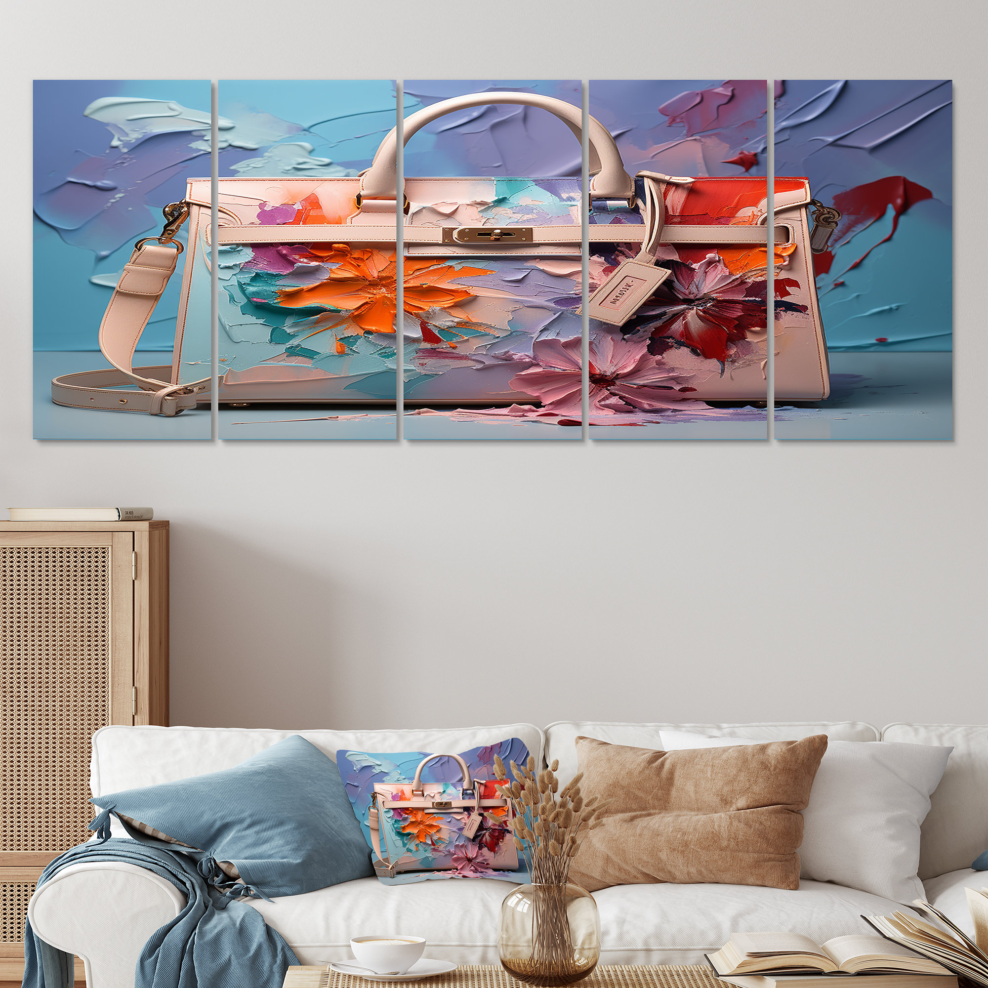 House of Hampton® Pink Iconic Fashion Handbag Blooms - Fashion Bag 5 ...