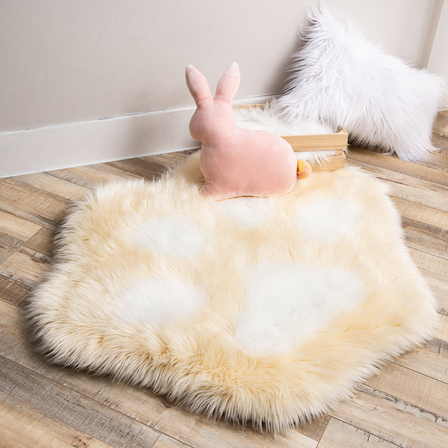 Mercer41 Fluffy Kids Cat Paw Faux Fur Sheepskin Area Rug,1 Pack | Wayfair