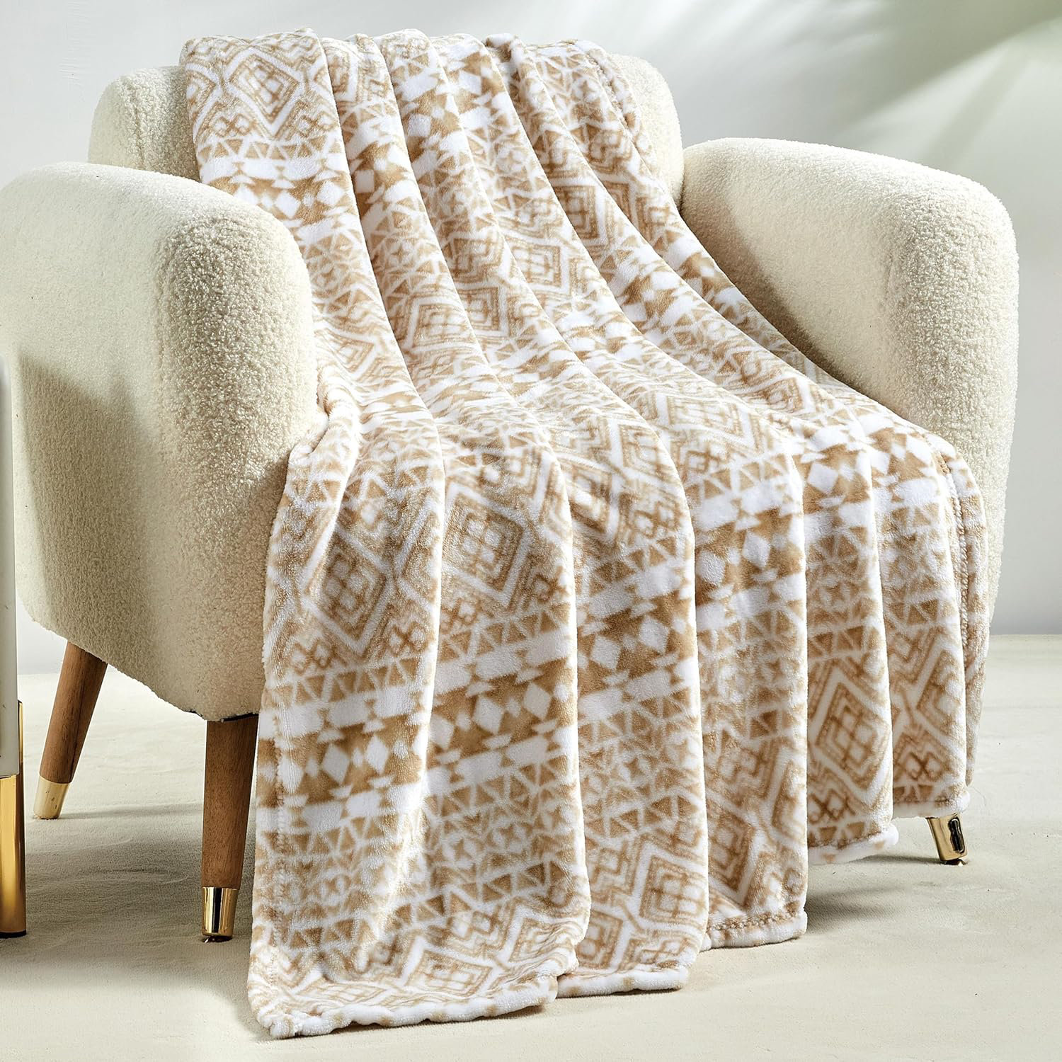 Elegant Comfort Lightweight Printed Throw Blanket- All Season, Ultra ...