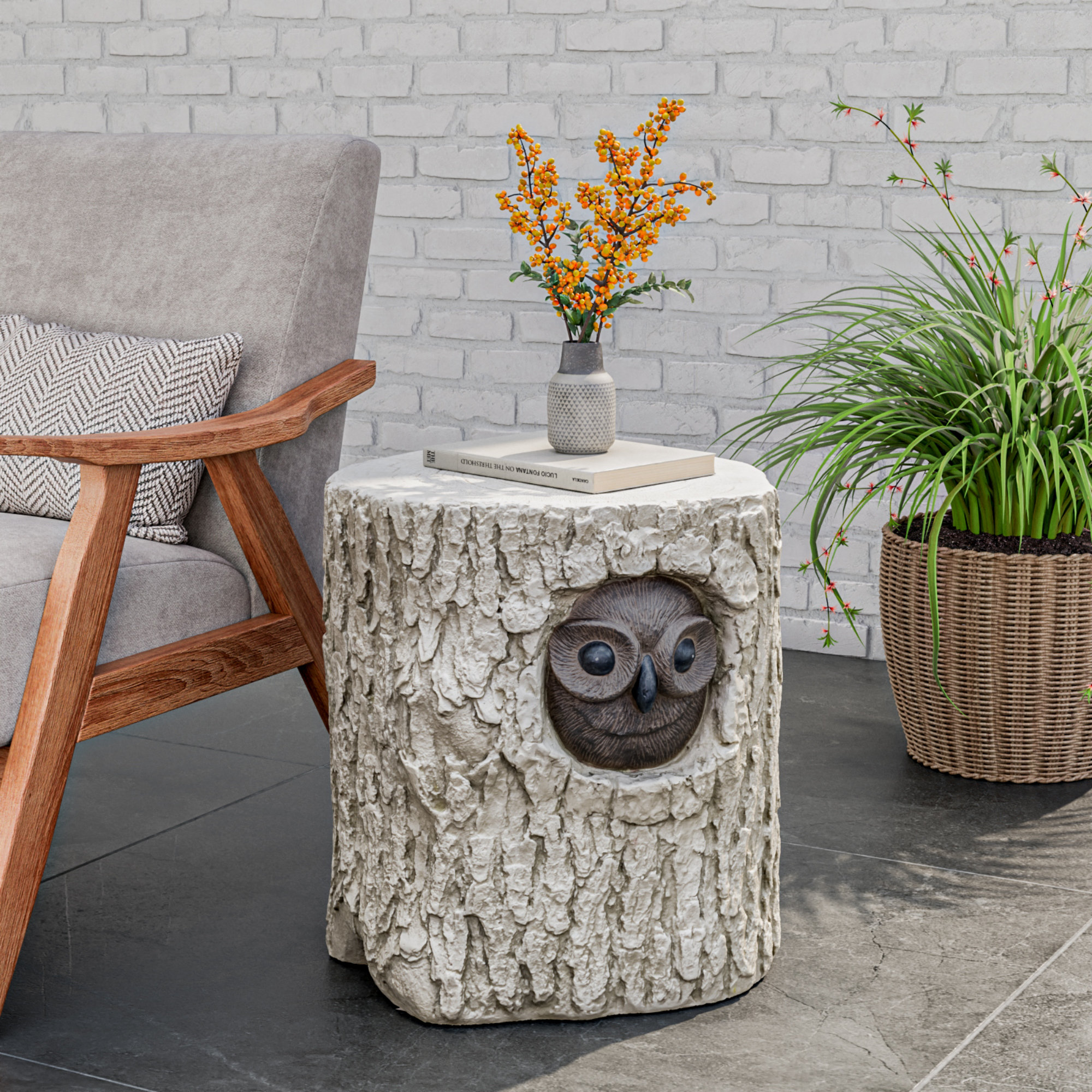 Millwood Pines Highbridge Stone Side Table & Reviews | Wayfair