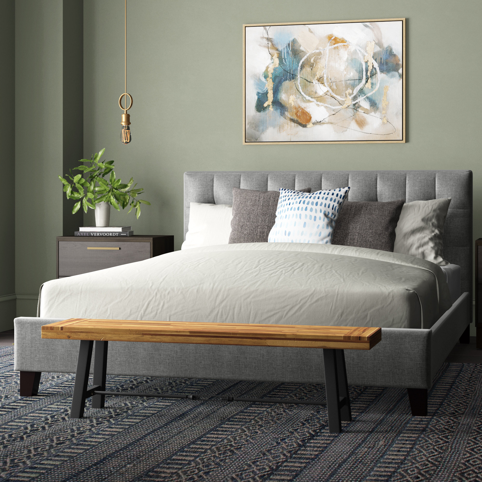Latitude Run® Ashvath Tufted Upholstered Low Profile Platform Bed ...