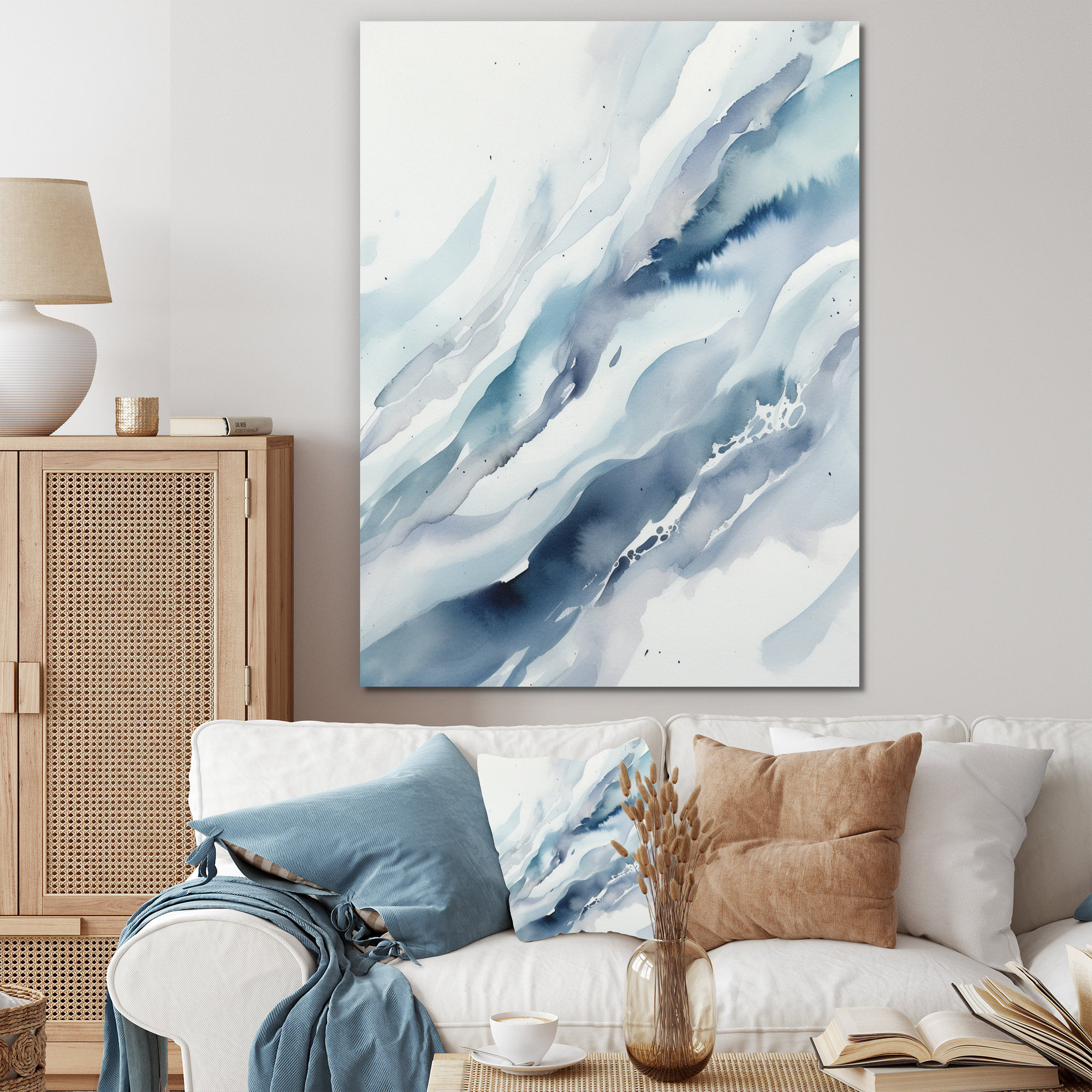 Ivy Bronx Blue Whirlwind II On Canvas Print | Wayfair