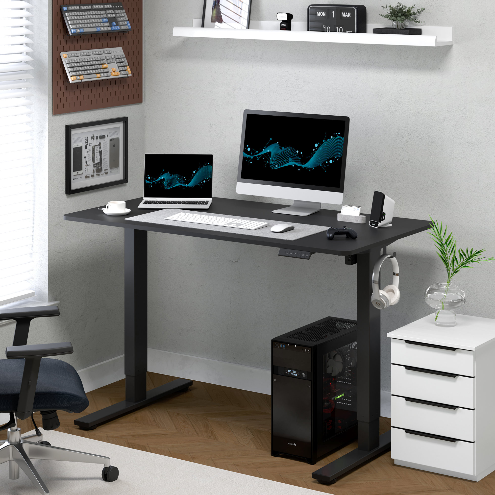 Inbox Zero Ergonomic Home Office Height Adjustable Standing Desk Whole ...