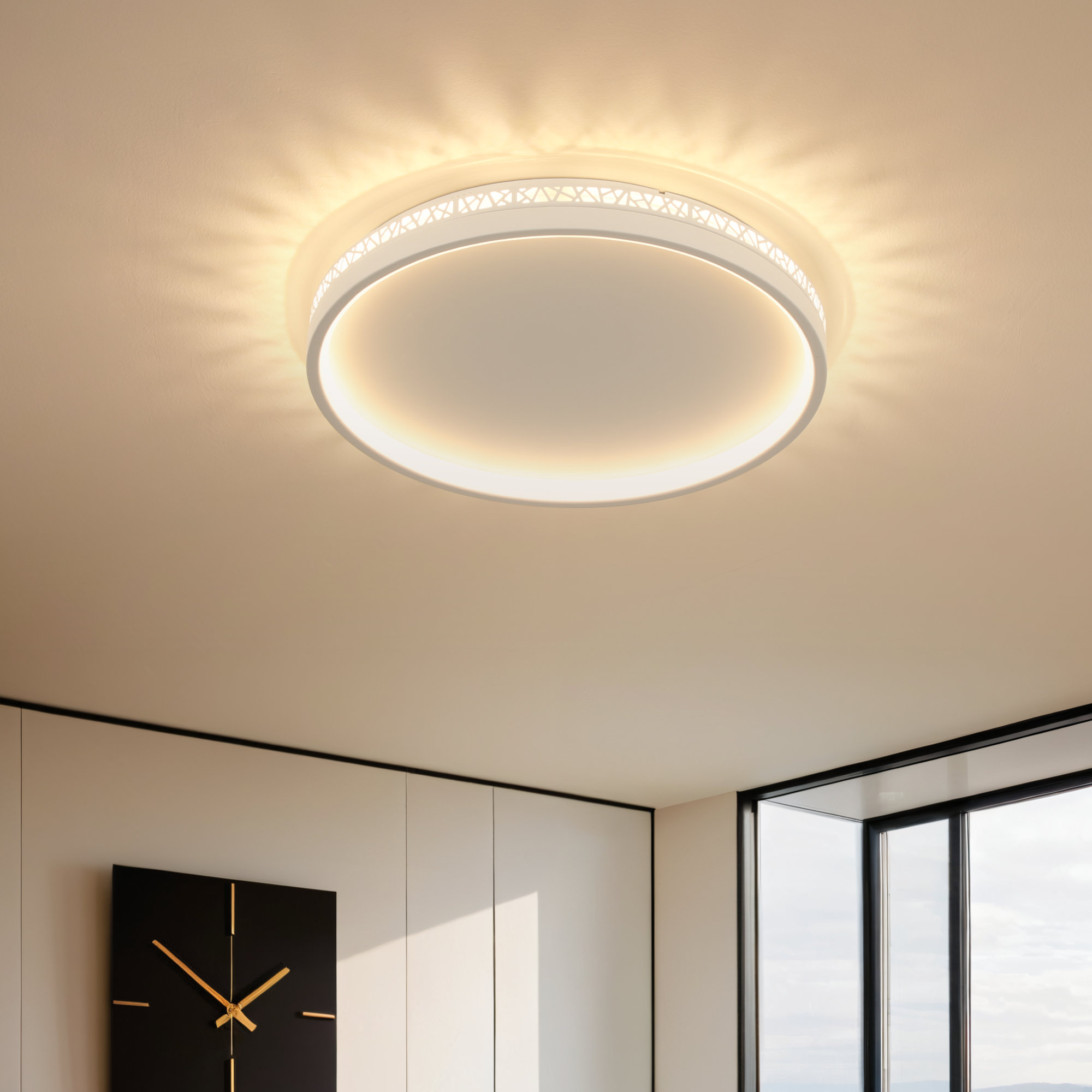 Wrought Studio™ Deontee Modern Dimmable LED Flush Mount Ceiling Light ...