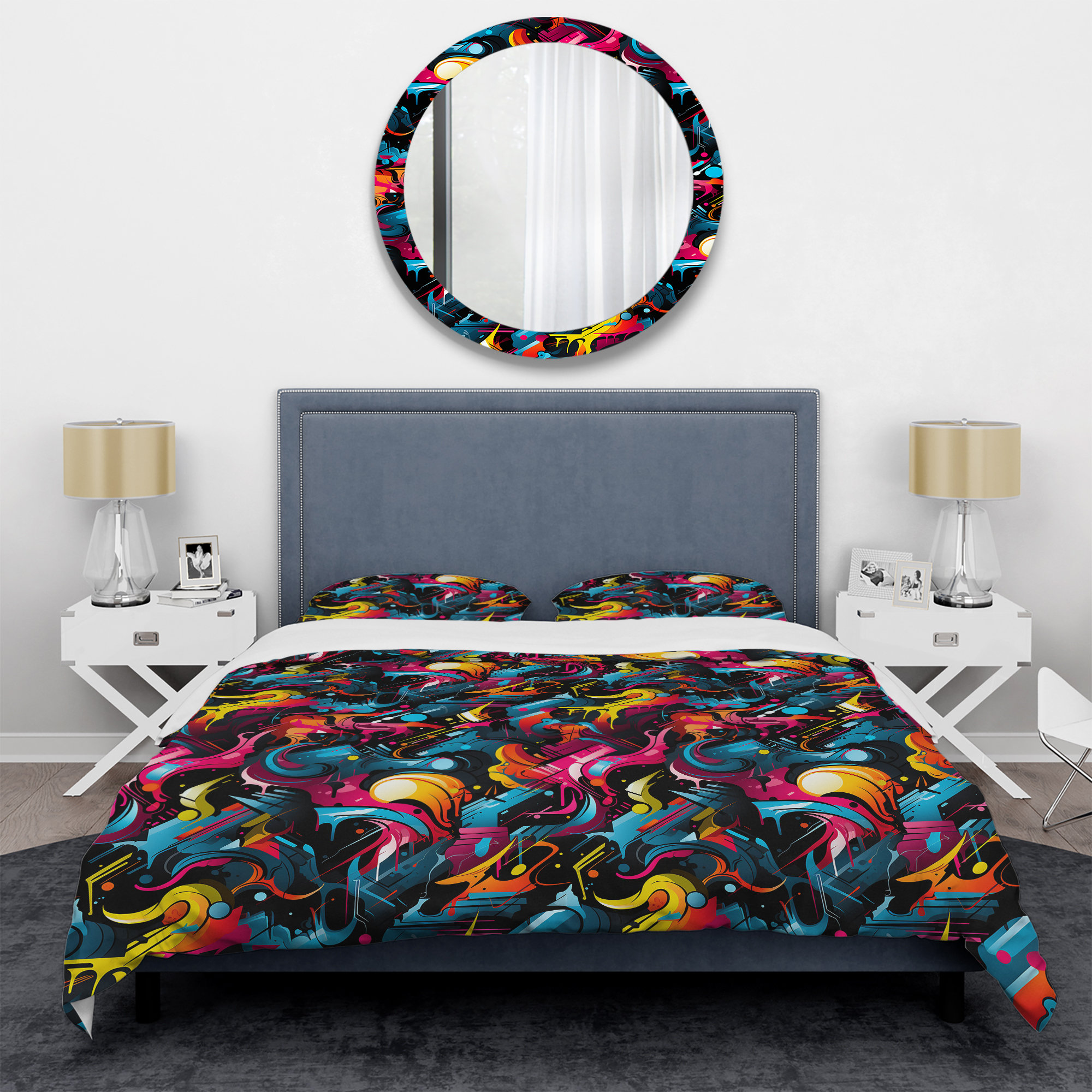 Design Art Popart Neon Graffiti Fusion IV Duvet Cover Set | Wayfair