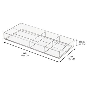 iDesign Clarity BPA-Free Plastic Divided Drawer Organizer Tray - 16" x ...