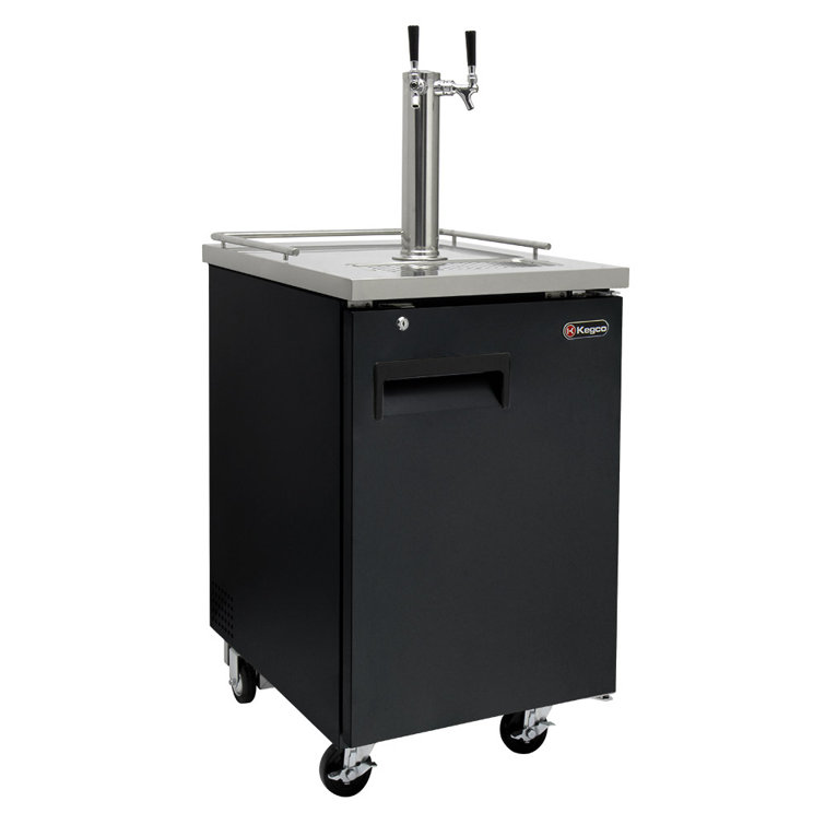 Kegco 8.2 Cubic Feet Black Dual Tap Freestanding Kegerator with Door ...