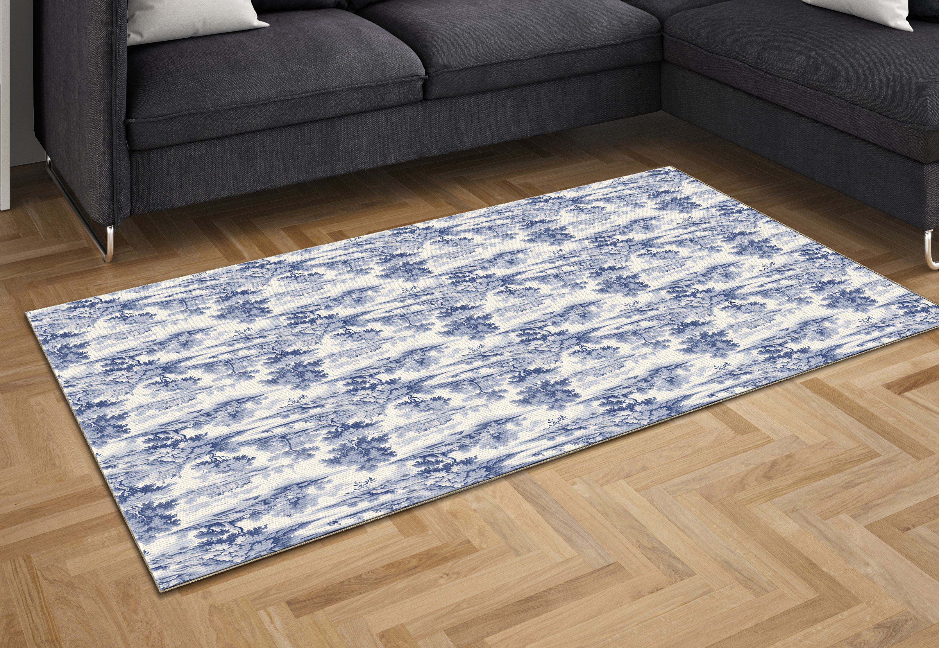 Lofy French Toile Pattern Print Area Rug - Wayfair Canada