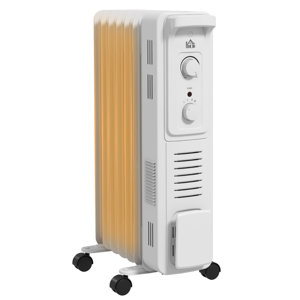 HOMCOM Electric High Efficiency Radiator Space Heater with Adjustable ...