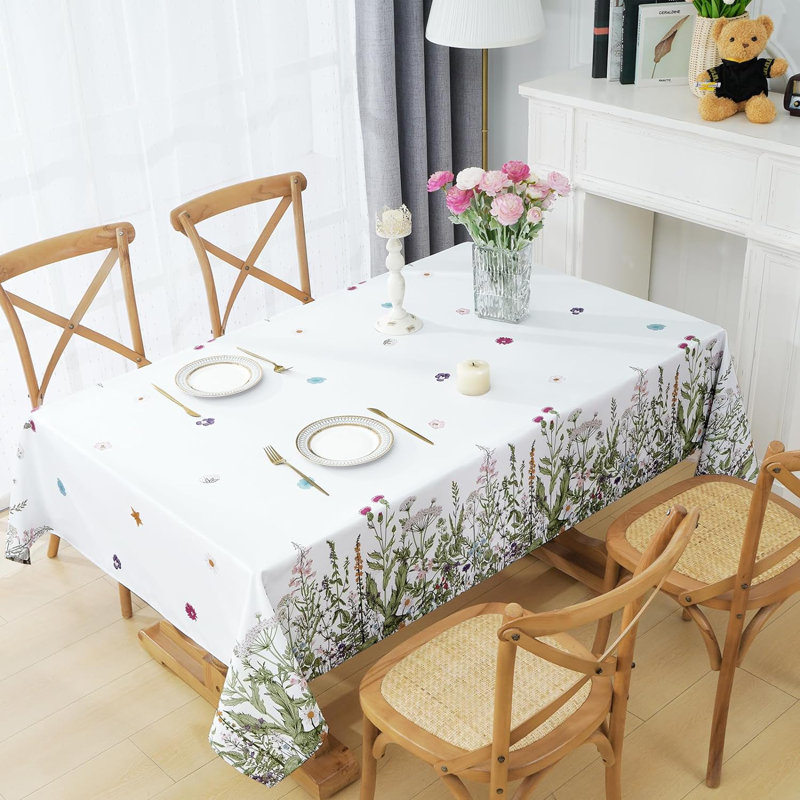 August Grove® Spring Summer Tablecloth Wildflower Table Cloth | Wayfair