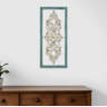 Ophelia & Co. 36" Teal and White Wood and Metal Distressed Panel Wall ...