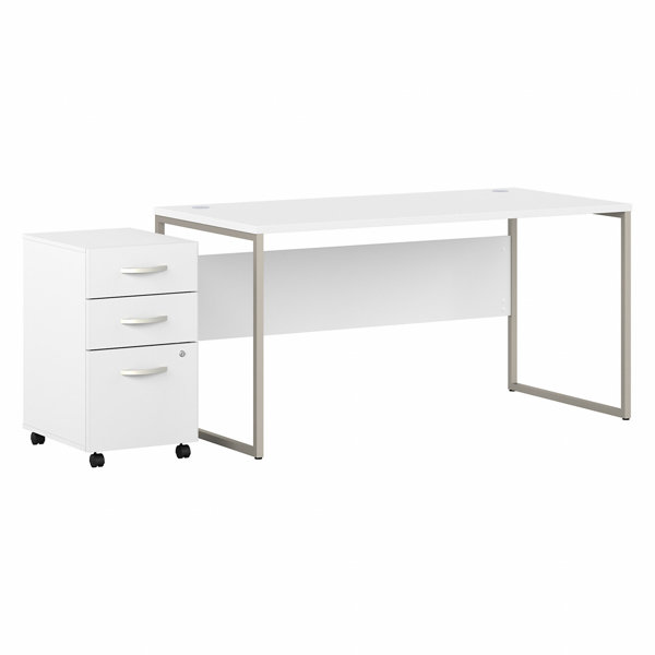 Bush Business Furniture Hybrid Desk and 3 Drawer Mobile Pedestal | Wayfair