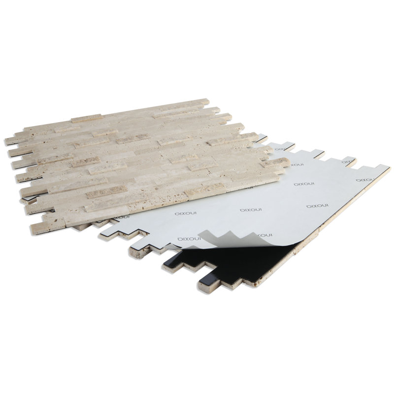 Speed tiles Split 2.5'' W x 0.3'' L Natural Stone Peel and Stick Mosaic ...