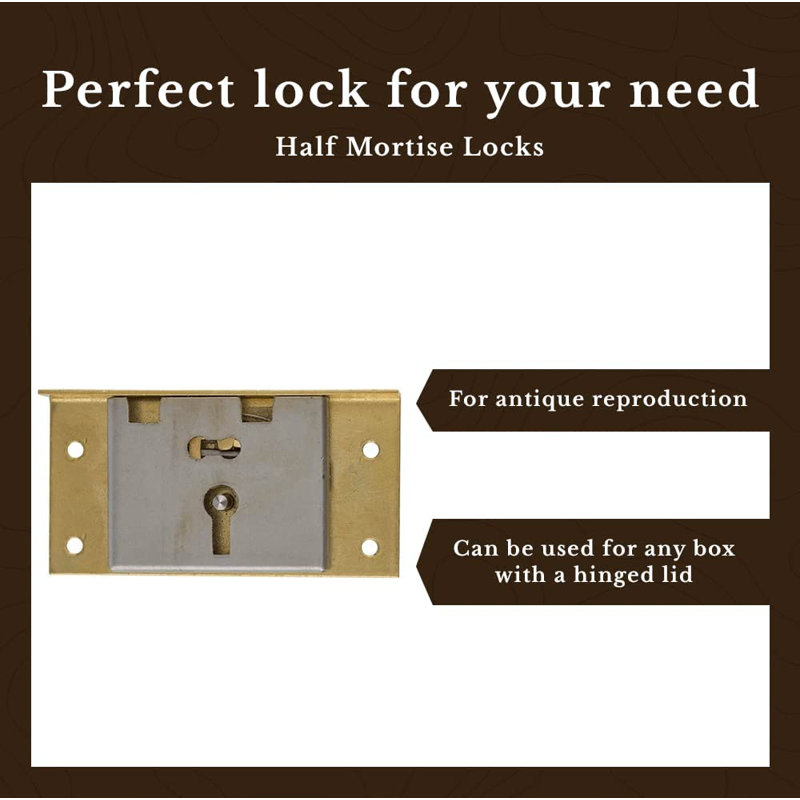 UNIQANTIQ HARDWARE SUPPLY Extra Large Brass Half Mortise Chest or Box ...