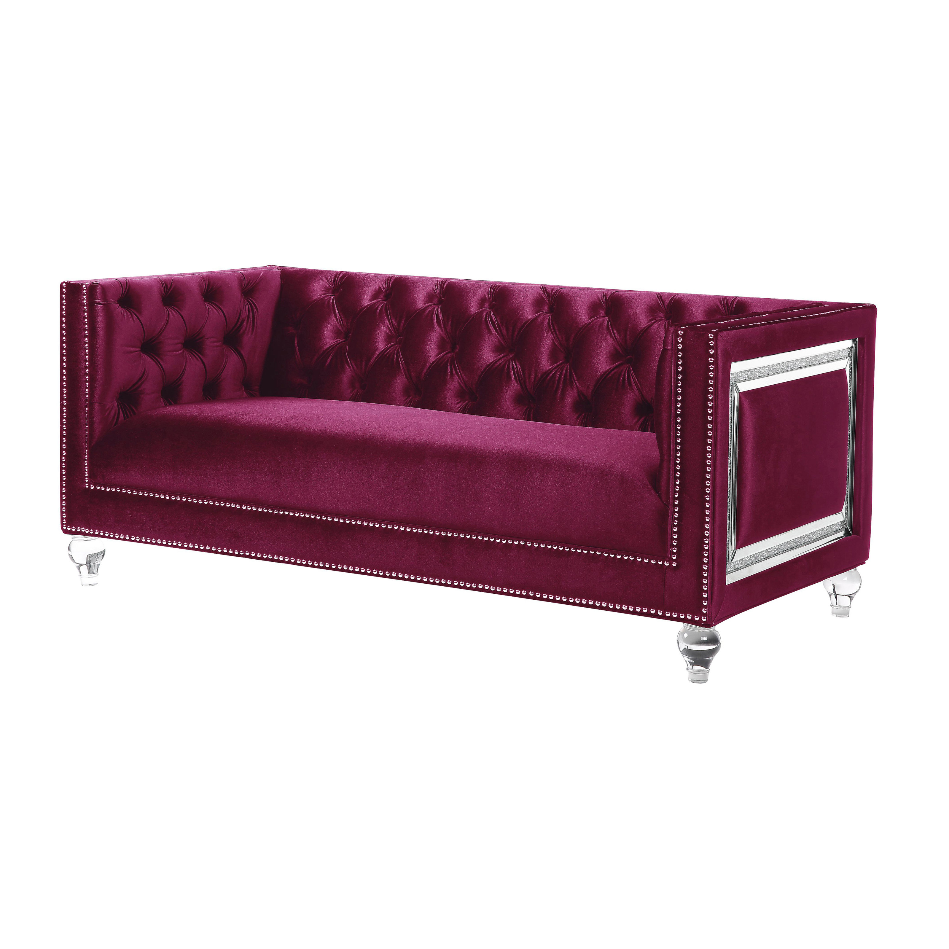 Rosdorf Park Jaquavious 66.6" Velvet Tuxedo Arm Loveseat | Wayfair