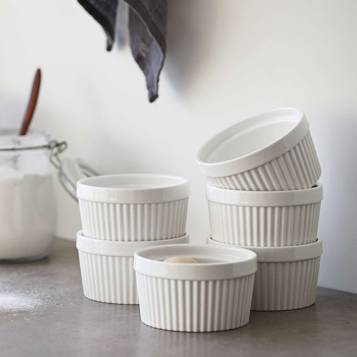 DOWAN 6-Piece Porcelain Ramekin Set, 8oz Ribbed Baking Dishes - Wayfair Canada