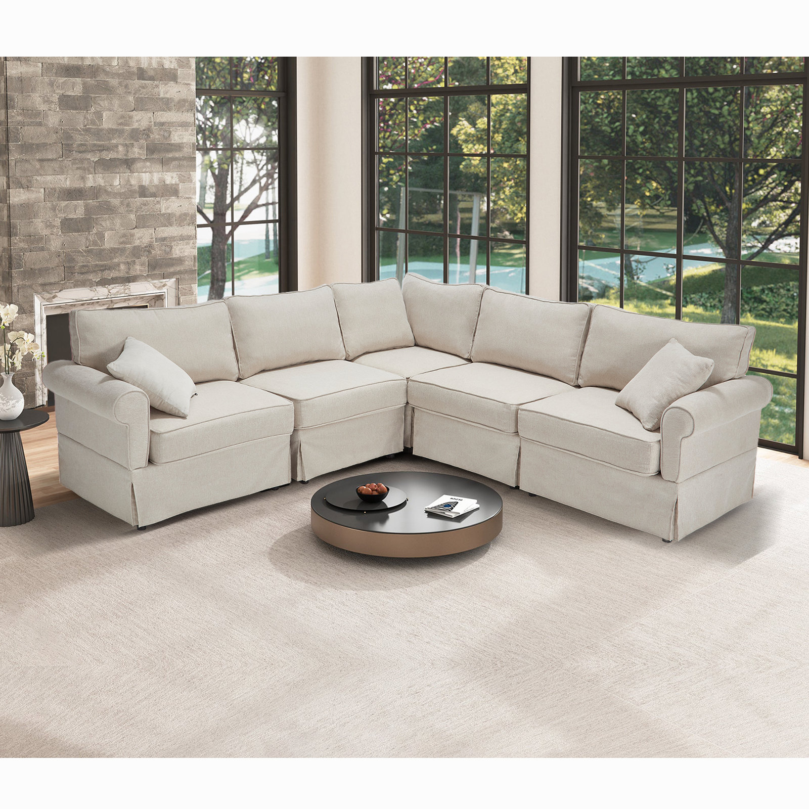 Lark Manor™ Lovis 94.00"W Deep Seat Modular Sectional Sofa Set with ...