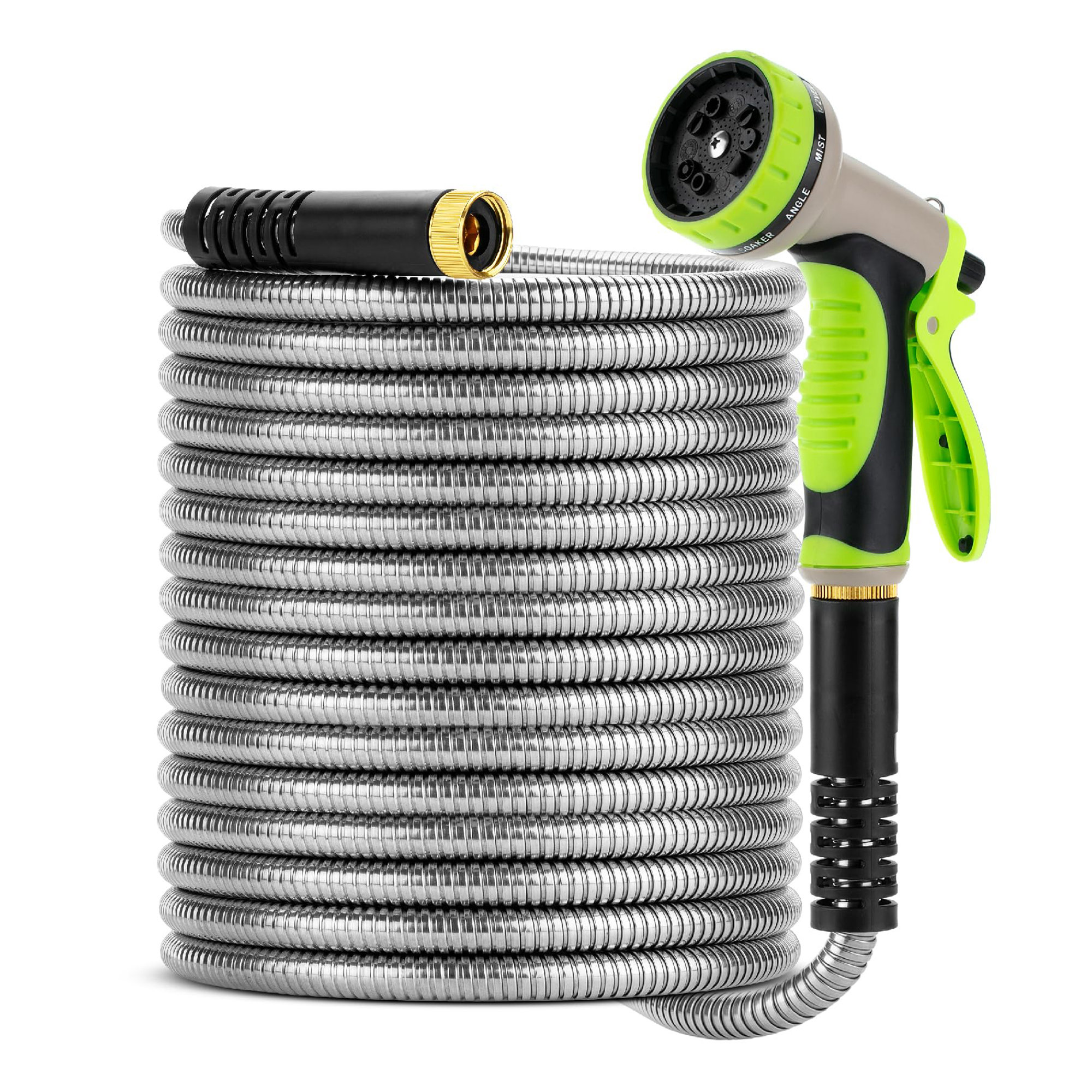 KIKLOG Stainless Steel Garden Hose - Kink-Free & Multi-Function Spray ...