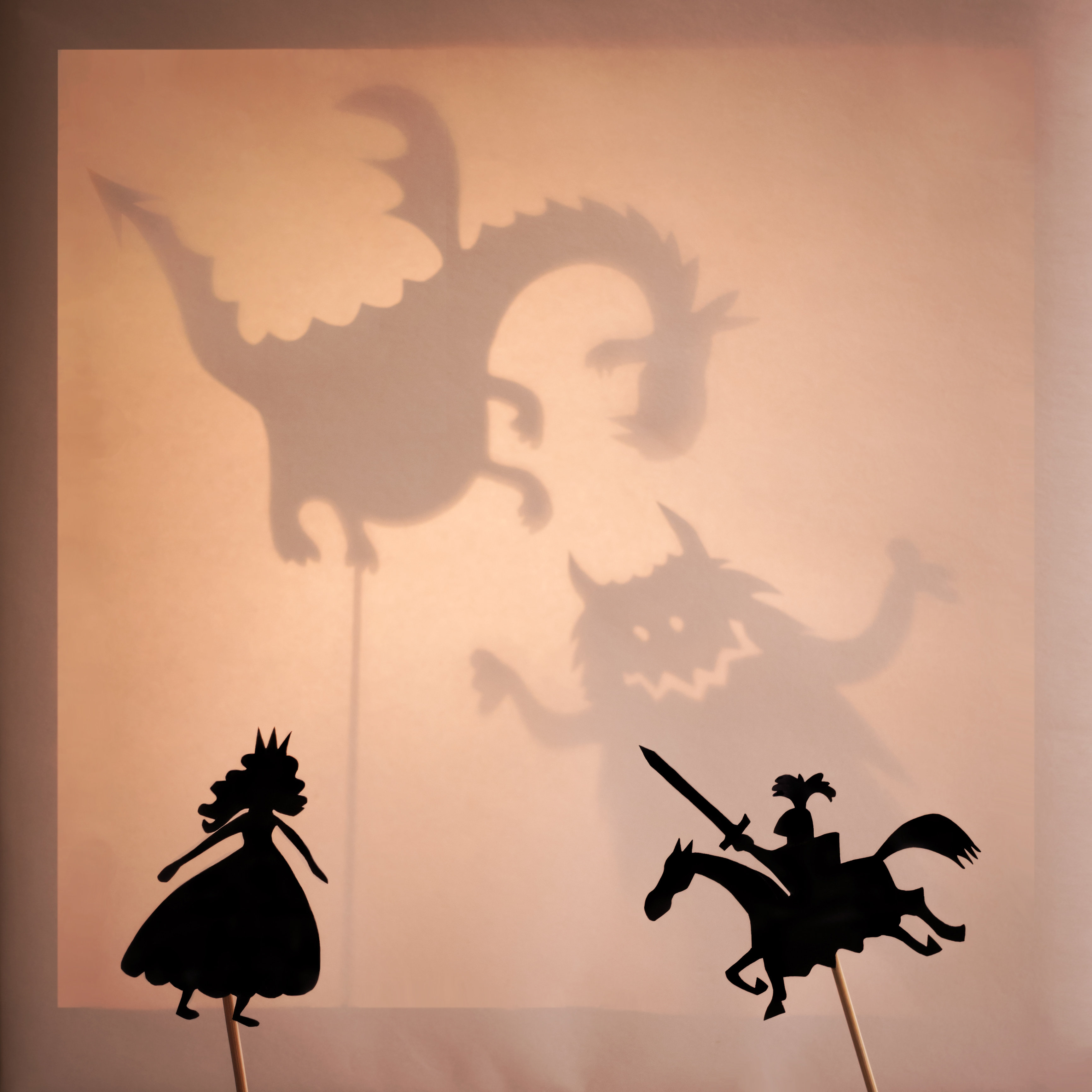 Trinx Shadow Puppets by Waffleboo - Wrapped Canvas Graphic Art | Wayfair